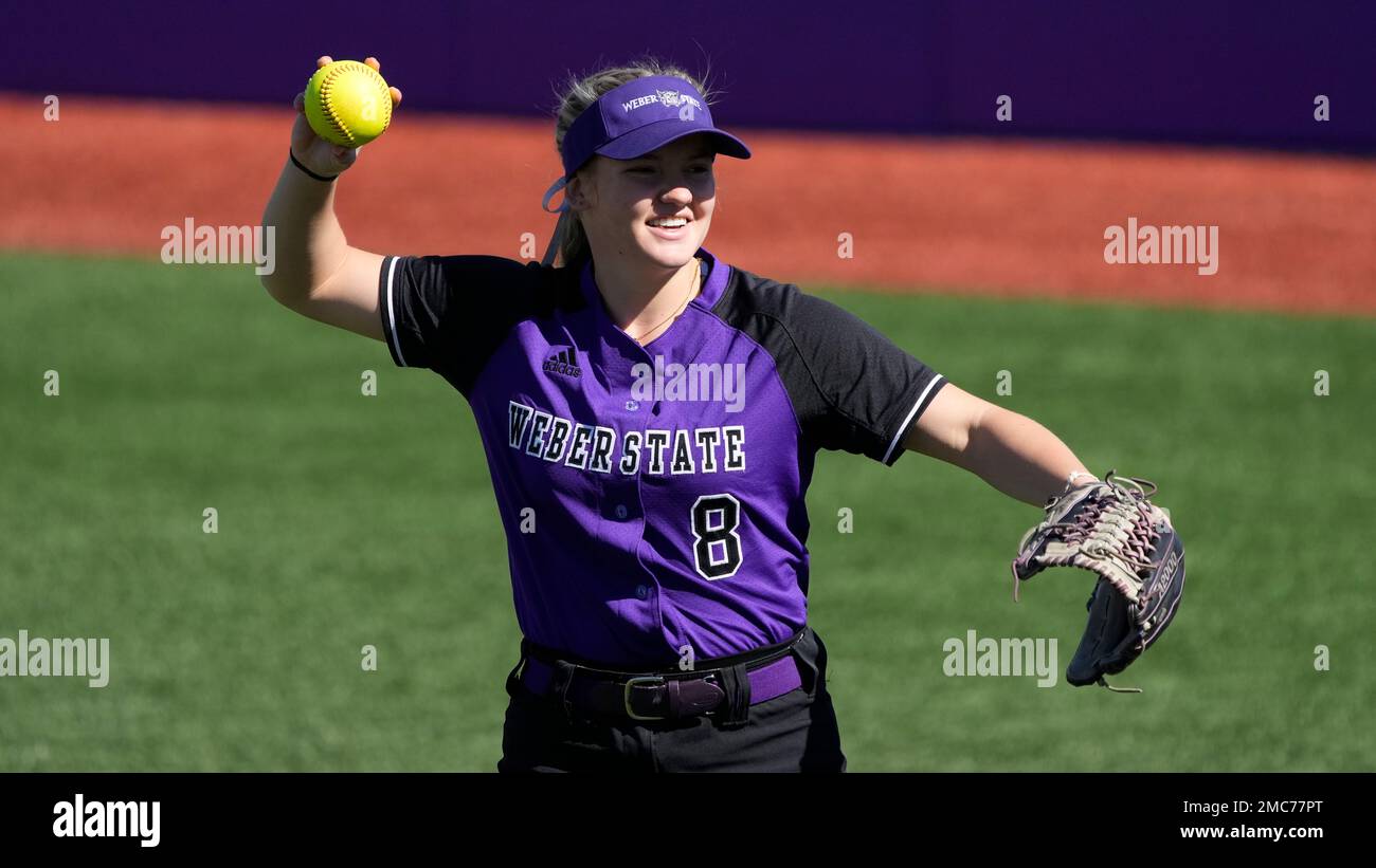 Weber State pitcher Madison Peterson (8) during an NCAA softball game ...