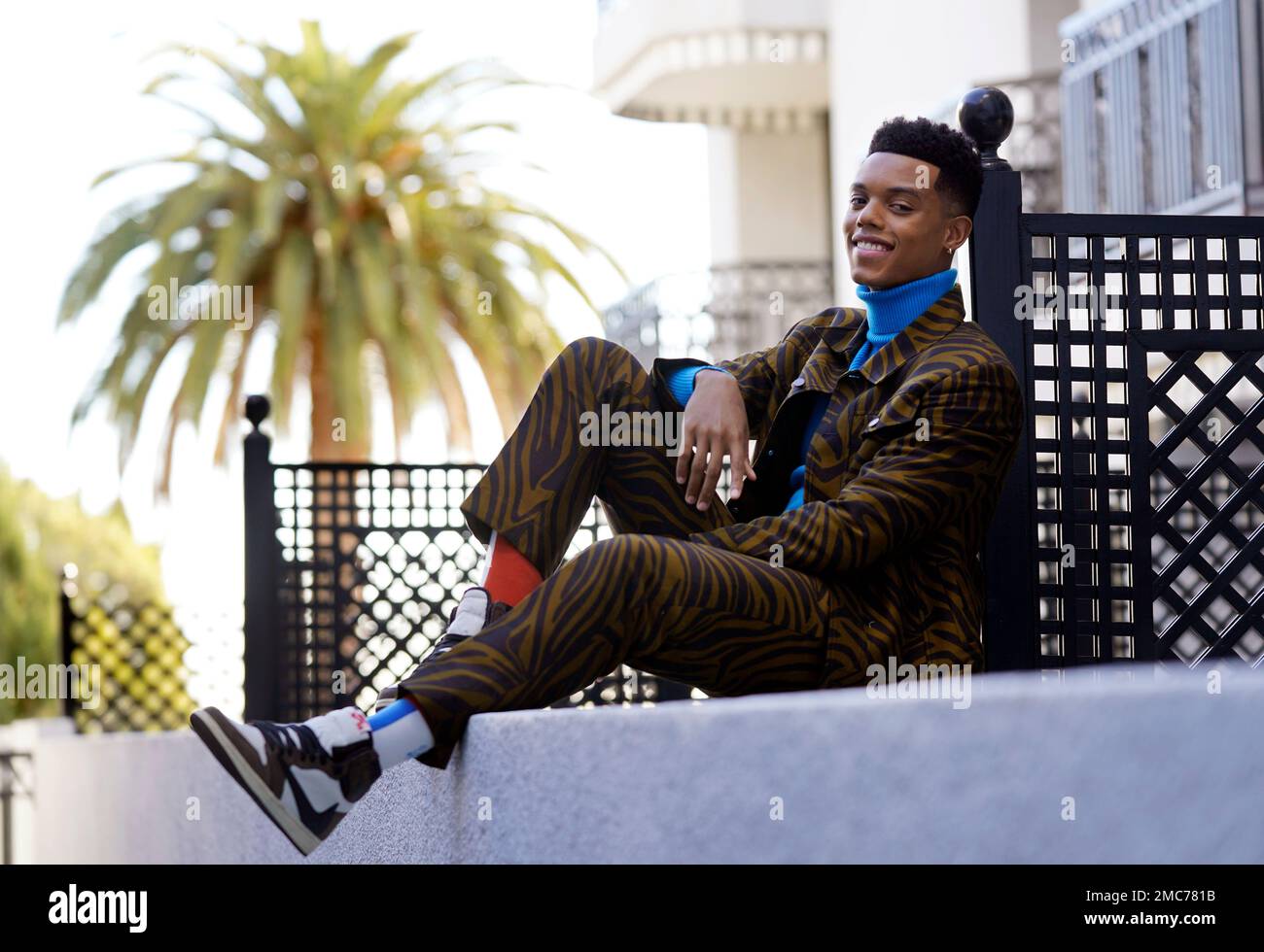 Jabari Banks poses for a portrait to promote the television series "Bel ...