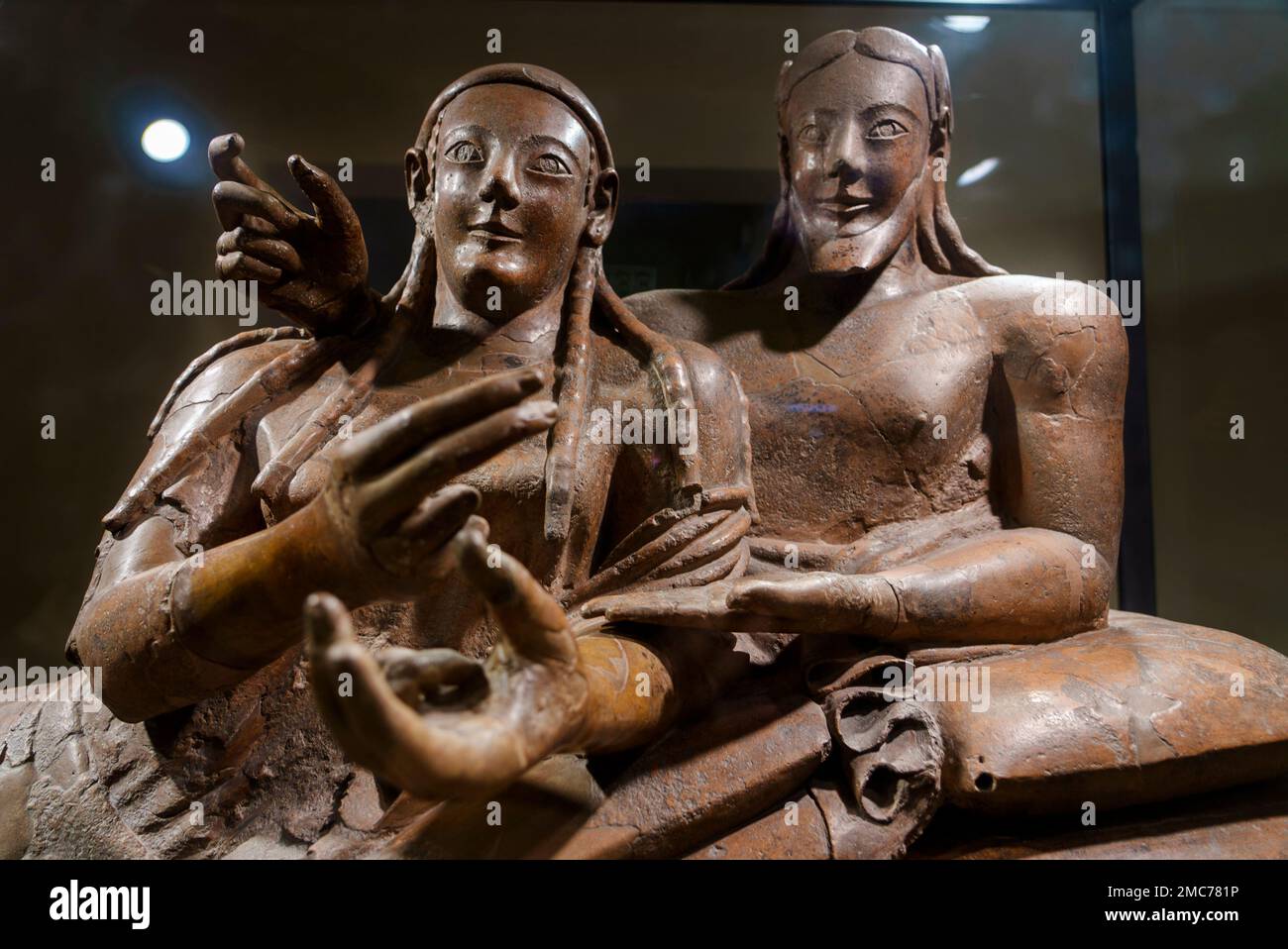 The terracotta Sarcophagus of the Spouses is displayed in Rome's ...