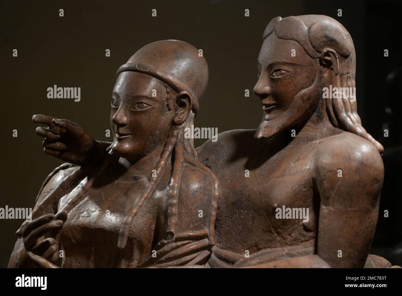 The terracotta Sarcophagus of the Spouses is displayed in Rome's ...