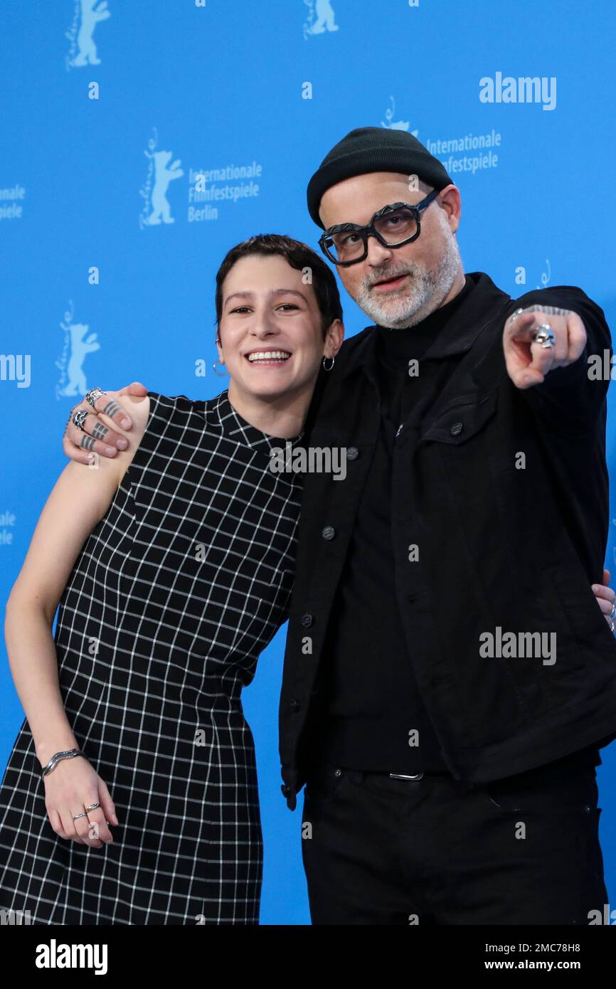 Denis Cote, right, and Aude Mathieu pose for photographers at the photo ...