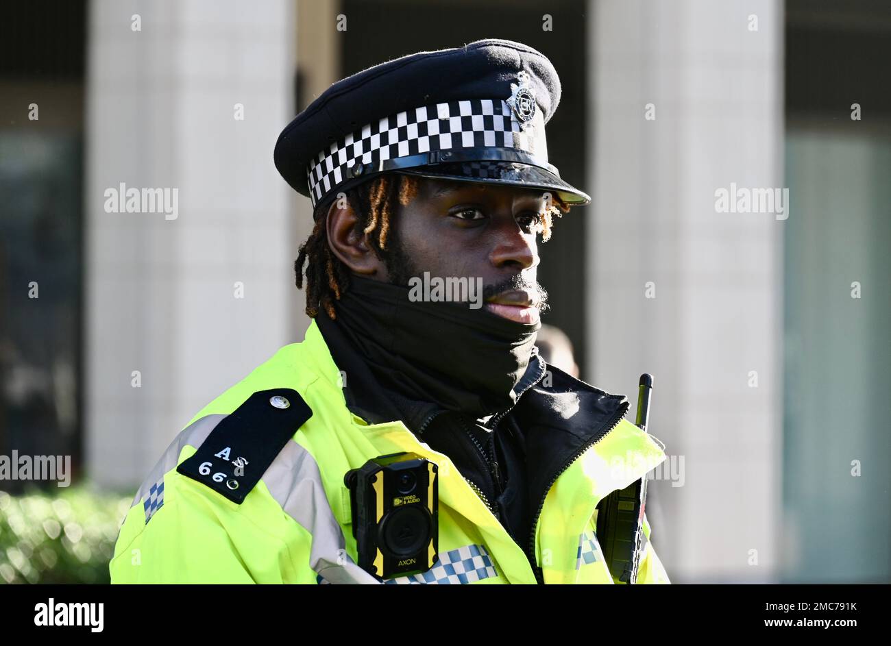Black Metropolitan Police Officer, Belvedere Road, London. UK Stock ...