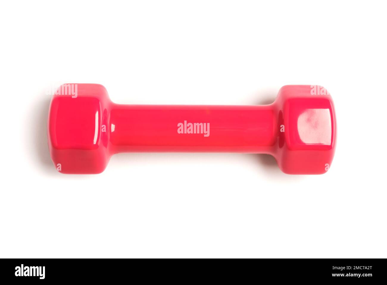 Pink or red dumbbells isolated on white background Stock Photo - Alamy