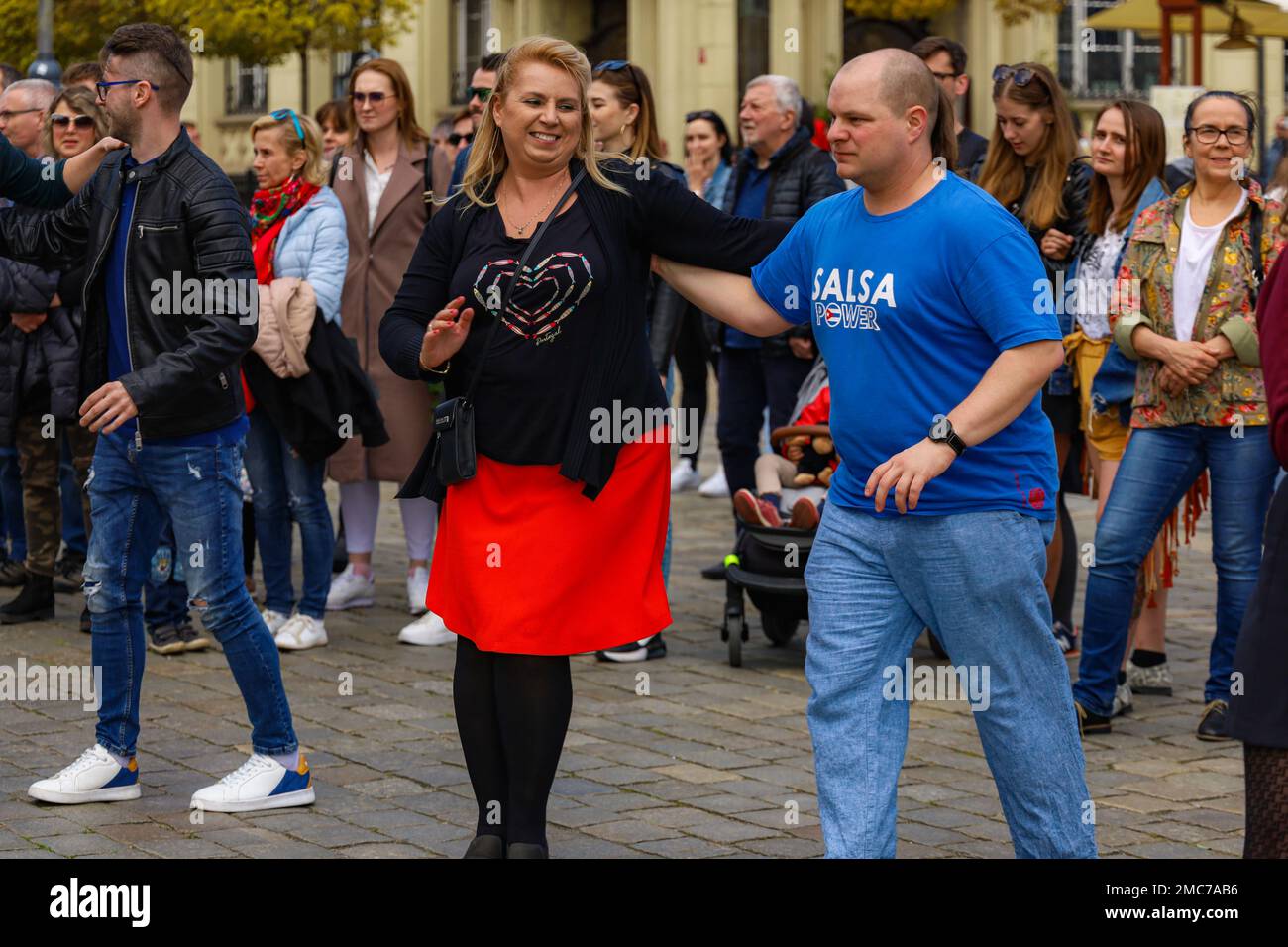 Wroclaw, Poland - April 2022: Rueda de Casino open event at market ...