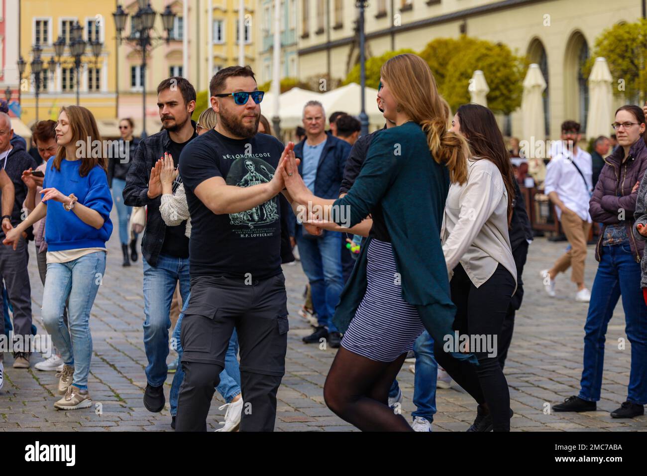Wroclaw, Poland - April 2022: Rueda de Casino open event at market ...