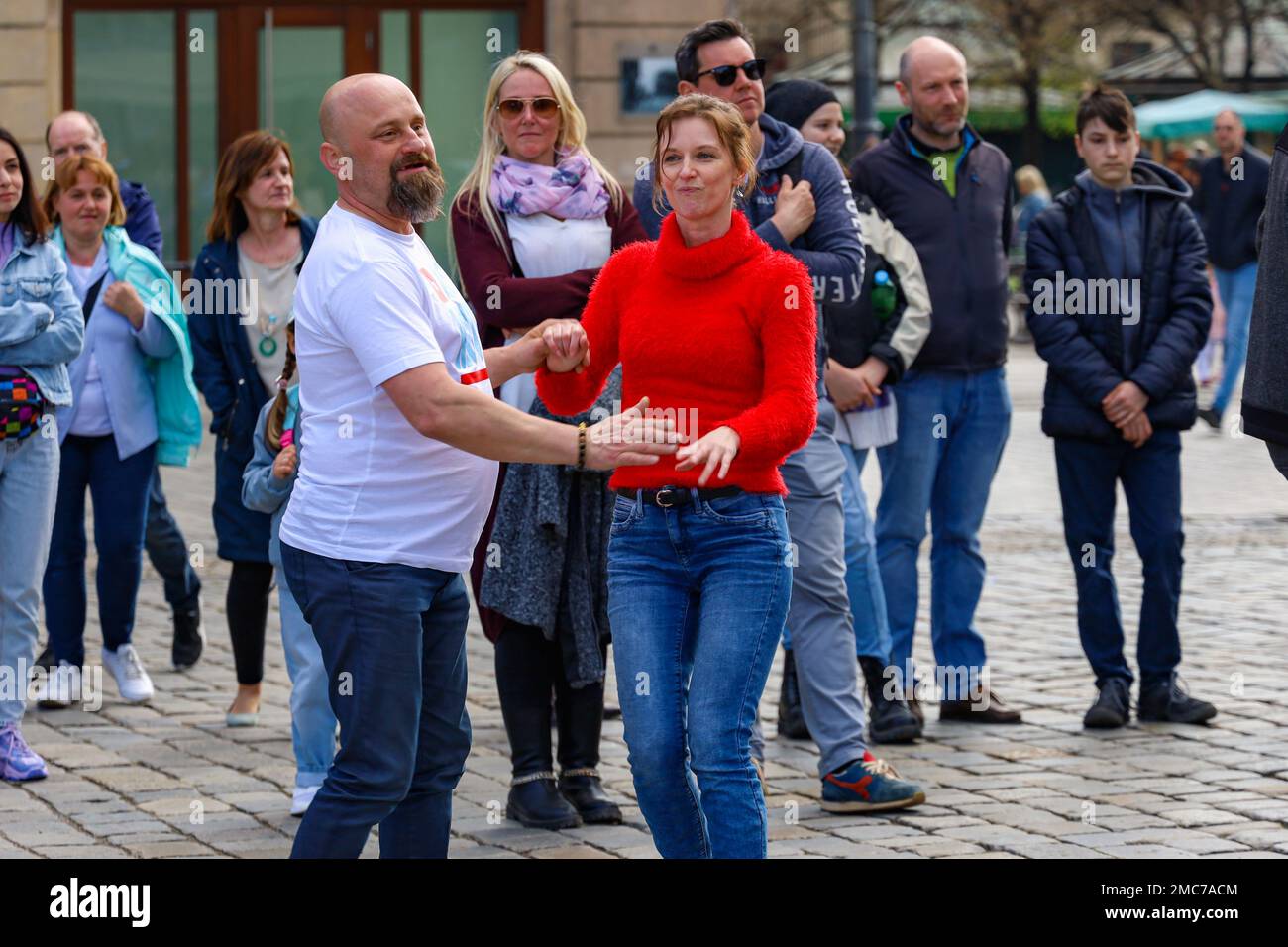 Wroclaw, Poland - April 2022: Rueda de Casino open event at market ...