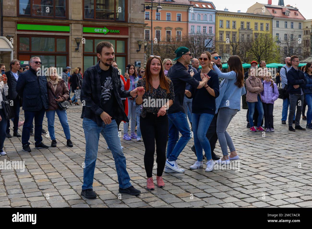 Wroclaw, Poland - April 2022: Rueda de Casino open event at market ...