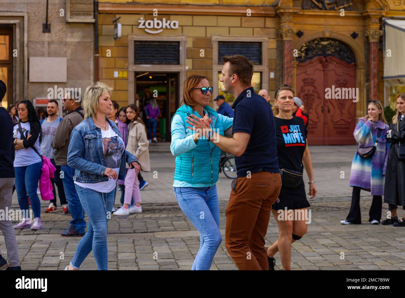 Wroclaw, Poland - April 2022: Rueda de Casino open event at market ...