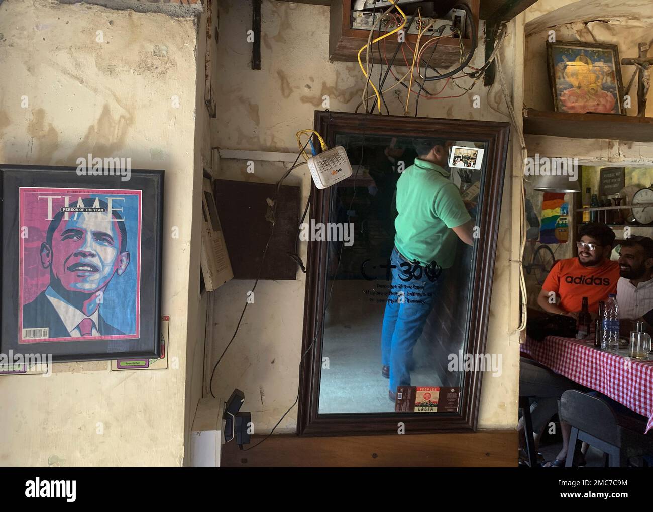 An image of Barack Obama is displayed at the popular Joseph Bar in ...