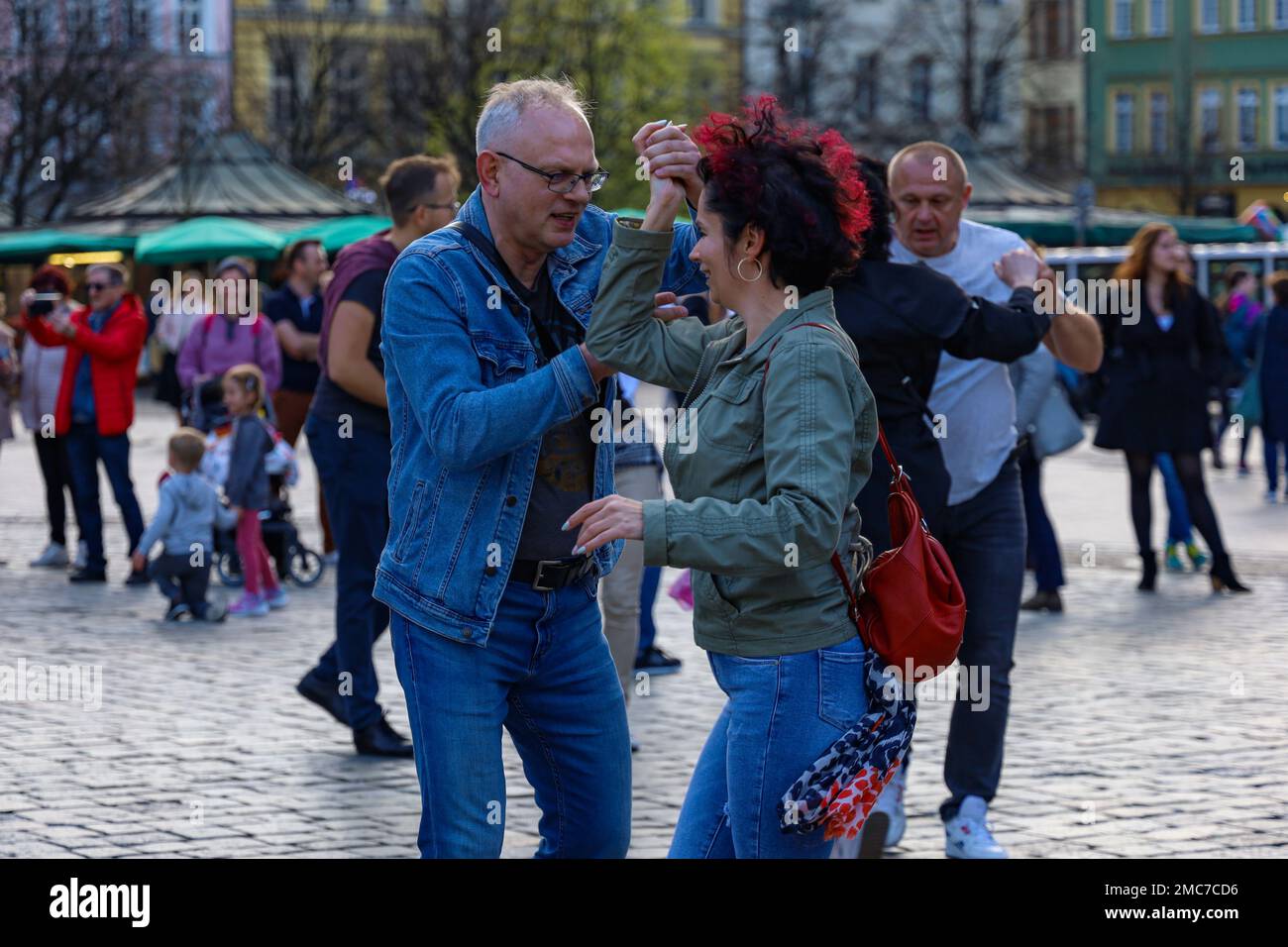 Wroclaw, Poland - April 2022: Rueda de Casino open event at market ...