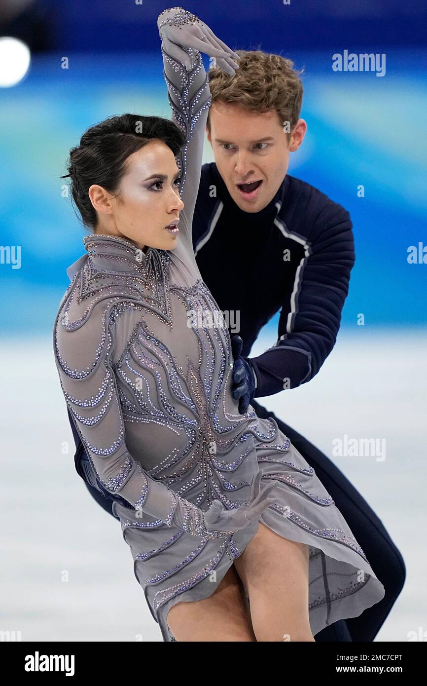 Madison Chock and Evan Bates, of the United States, perform their ...