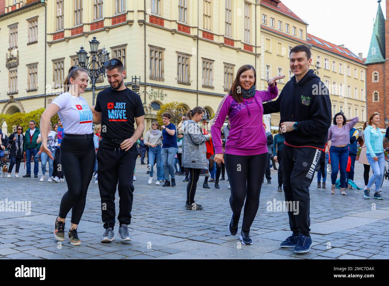 Wroclaw, Poland - April 2022: Rueda de Casino open event at market ...