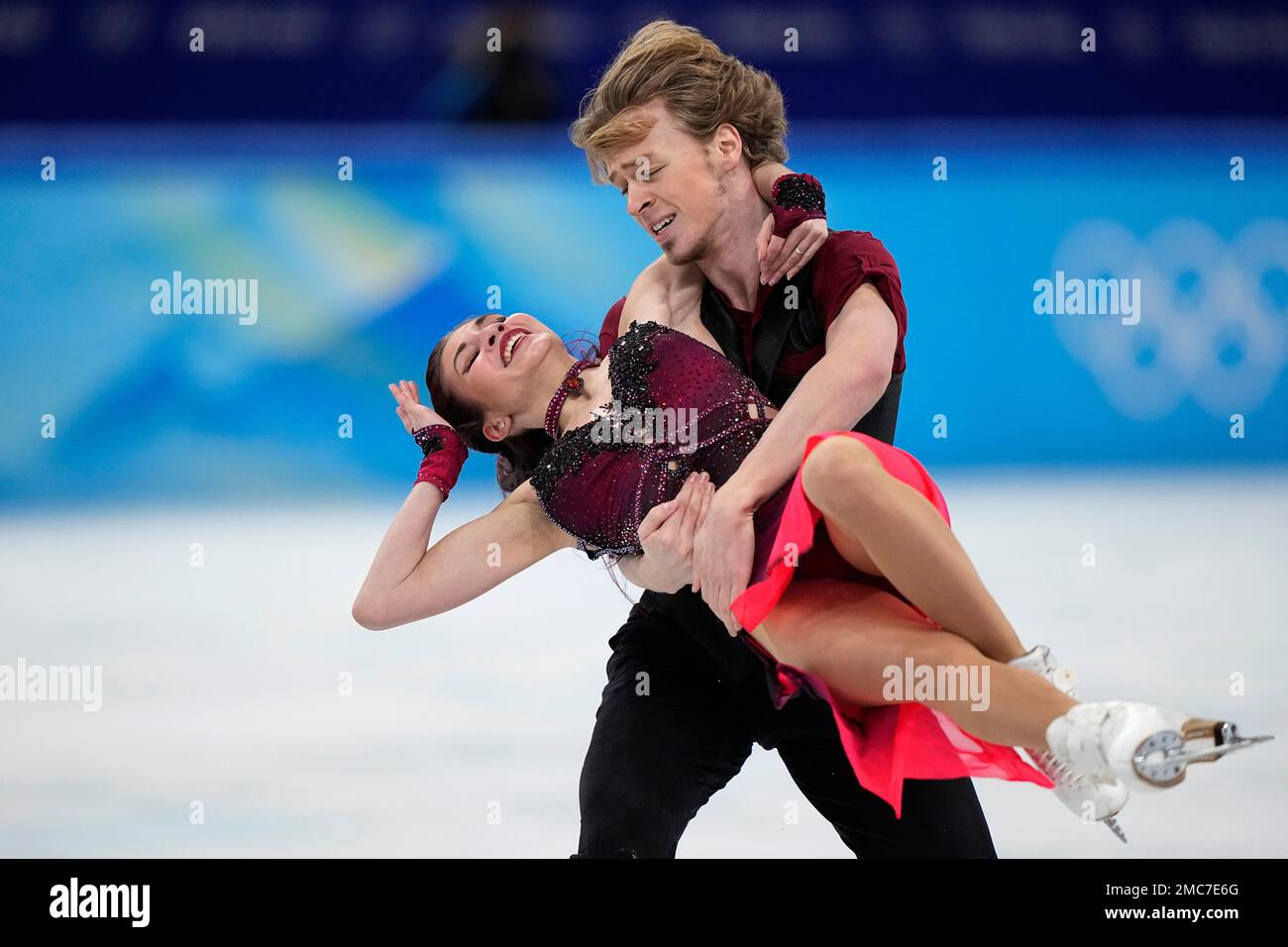 Diana Davis and Gleb Smolkin, of the Russian Olympic Committee, perform ...
