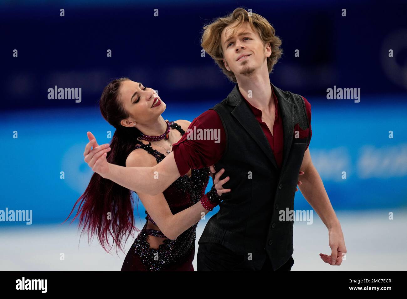 Diana Davis and Gleb Smolkin, of the Russian Olympic Committee, perform ...