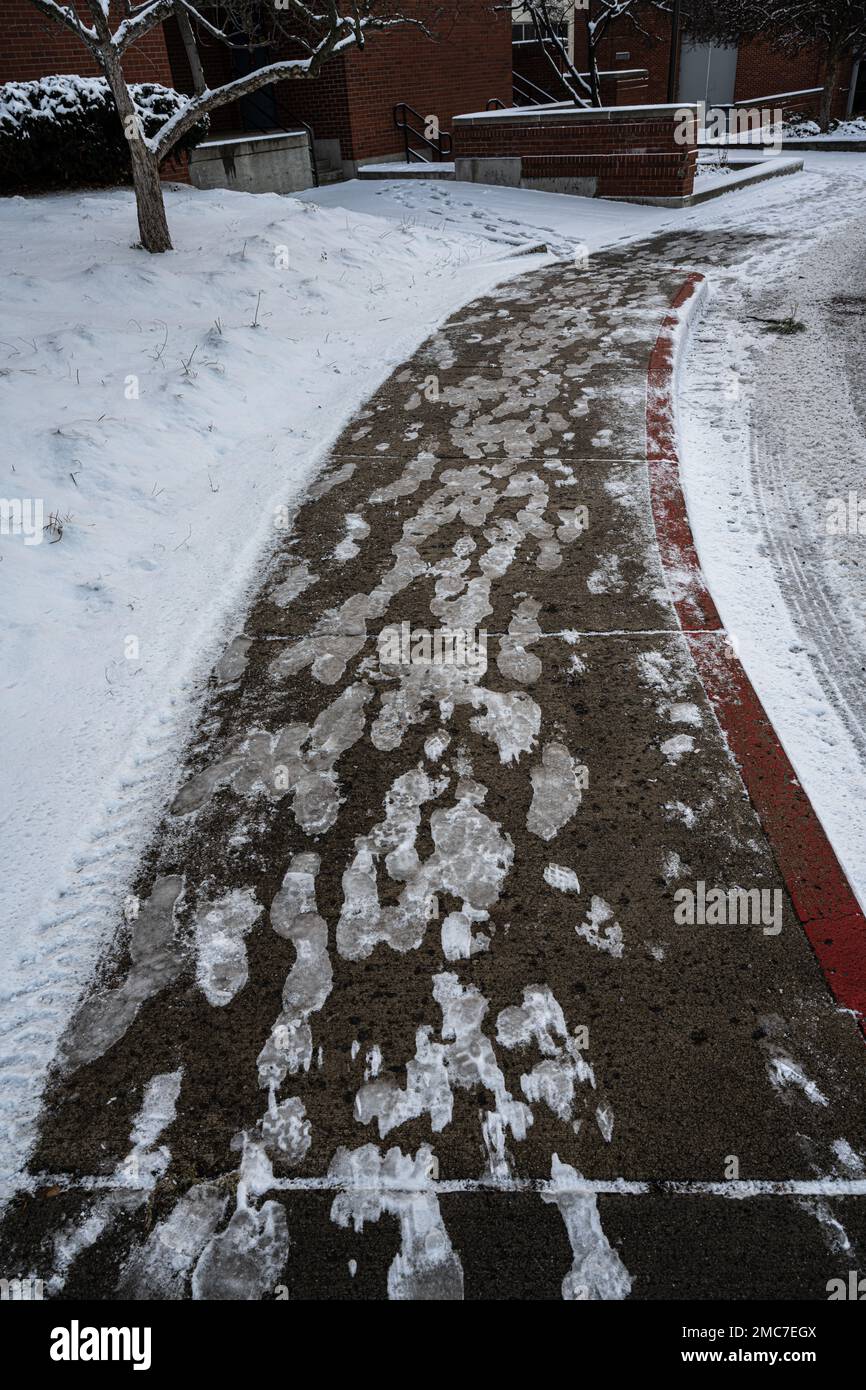 White footprints on asphalt hi-res stock photography and images - Alamy