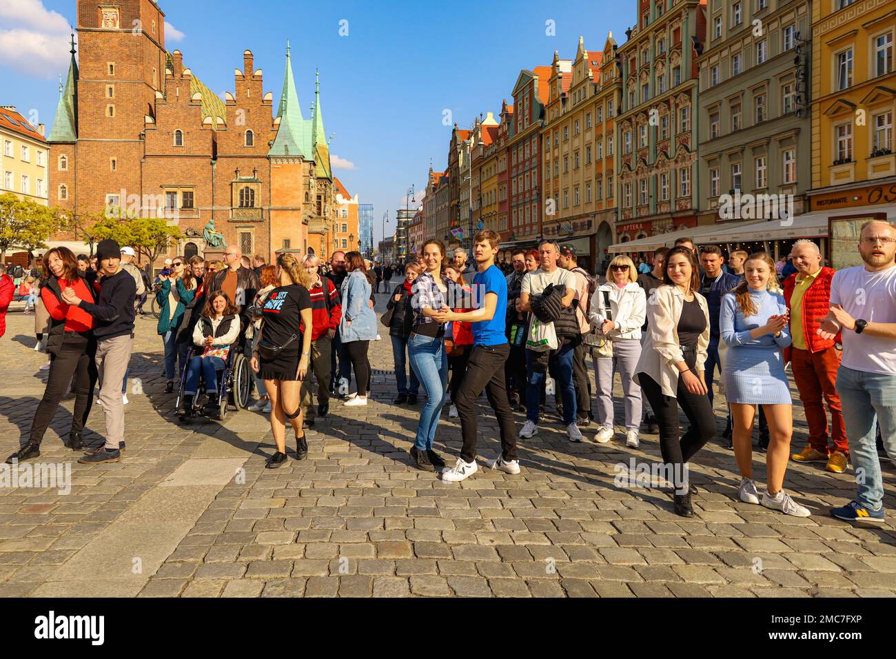 Wroclaw, Poland - April 2022: Rueda de Casino open event at market ...