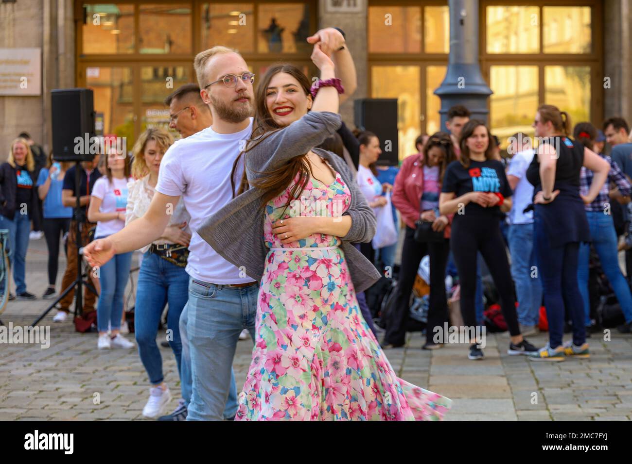 Wroclaw, Poland - April 2022: Rueda de Casino open event at market ...