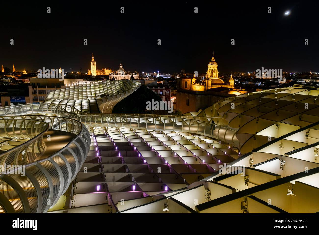 Seville, Spain - Dec 8, 2021: Metropol Parasol wooden structure located ...