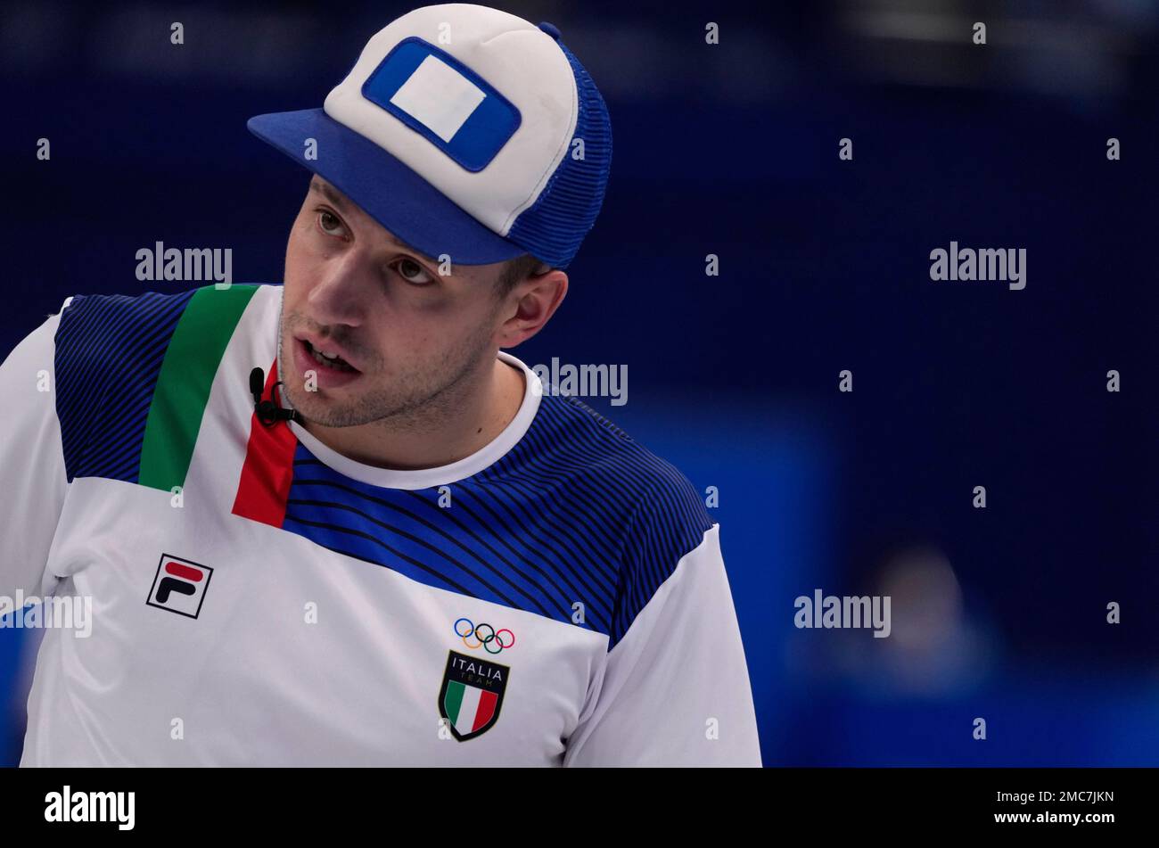 Italy's Mattia Giovanella, directs his teammates, during the men's ...