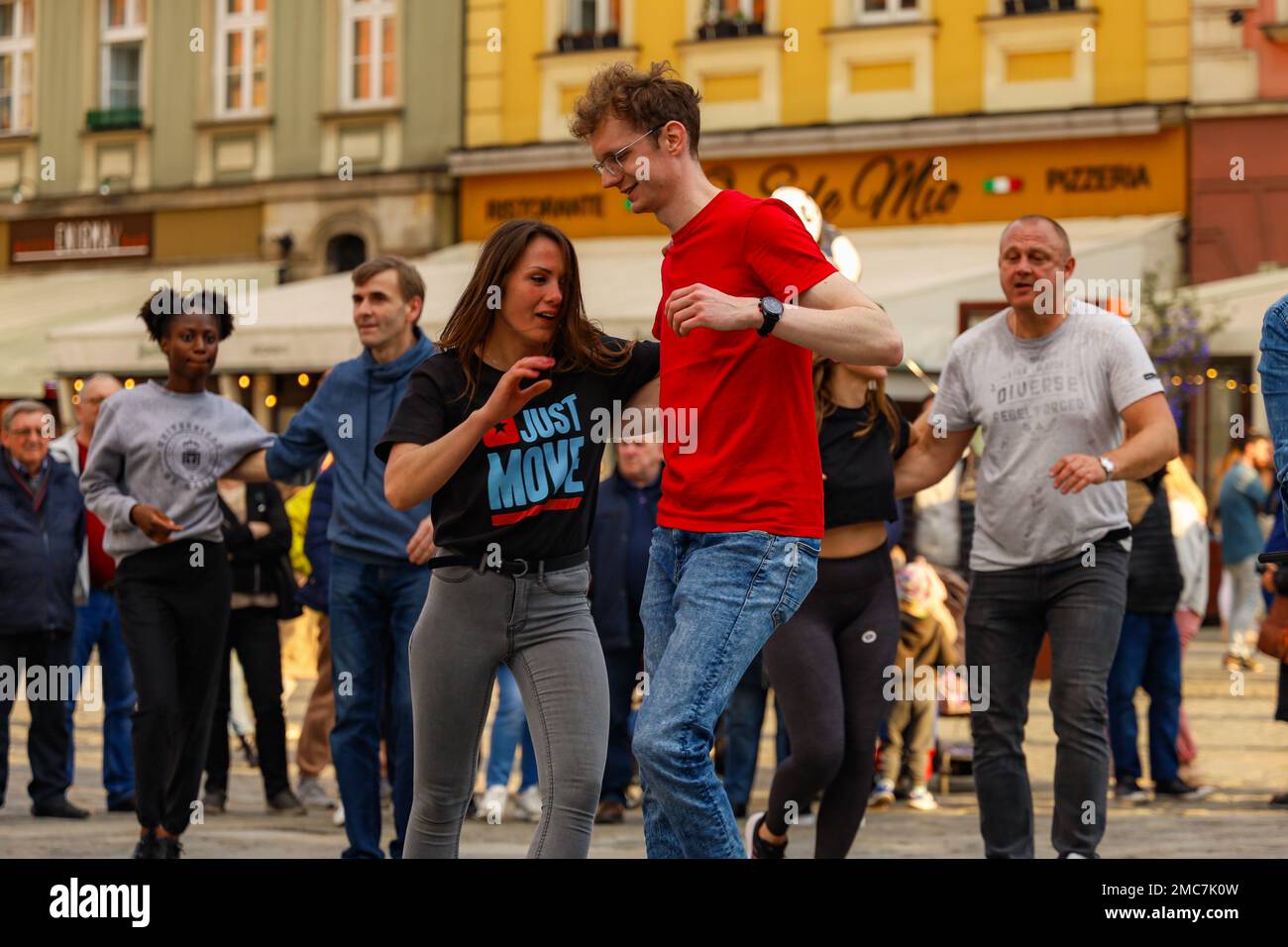 Wroclaw, Poland - April 2022: Rueda de Casino open event at market ...