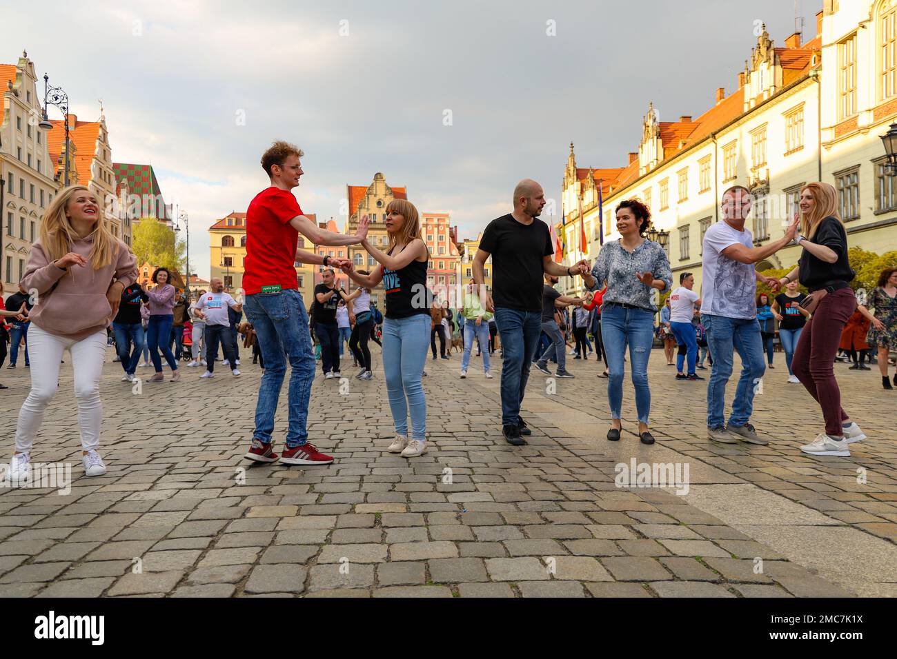 Wroclaw, Poland - April 2022: Rueda de Casino open event at market ...