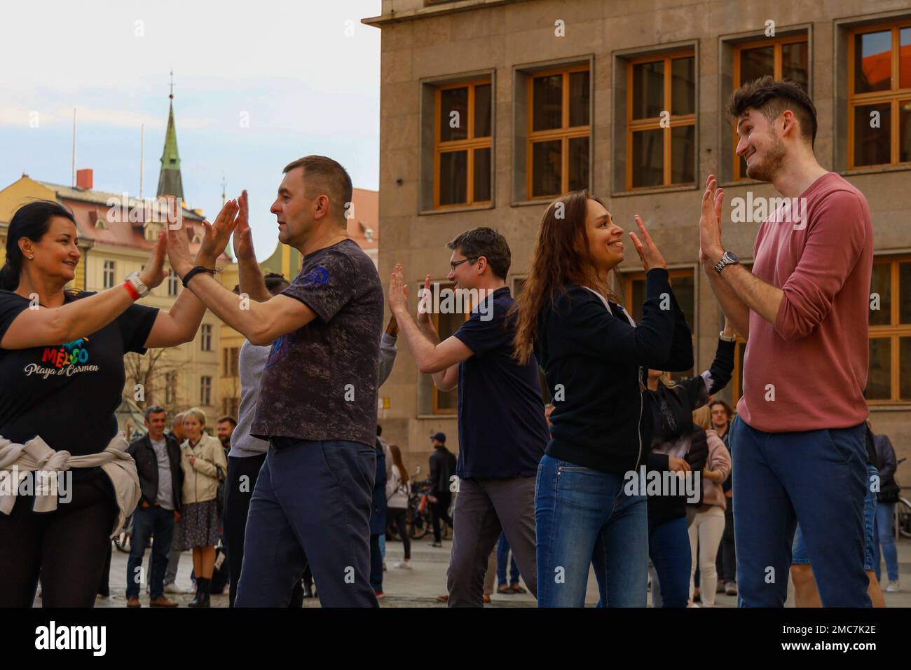 Wroclaw, Poland - April 2022: Rueda de Casino open event at market ...