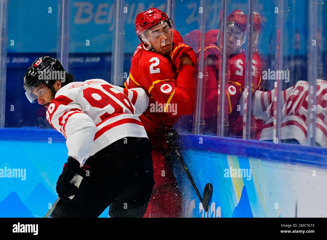 Canada's Josh Ho-Sang (96), pins China's Liu Jie (Jason Fram) (2 ...