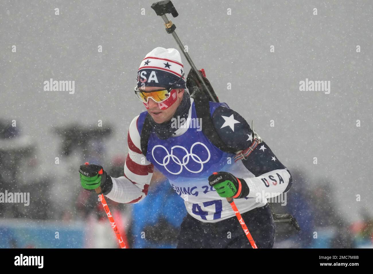 Sean Doherty of Team United States skis during zeroing in the men's 12. ...