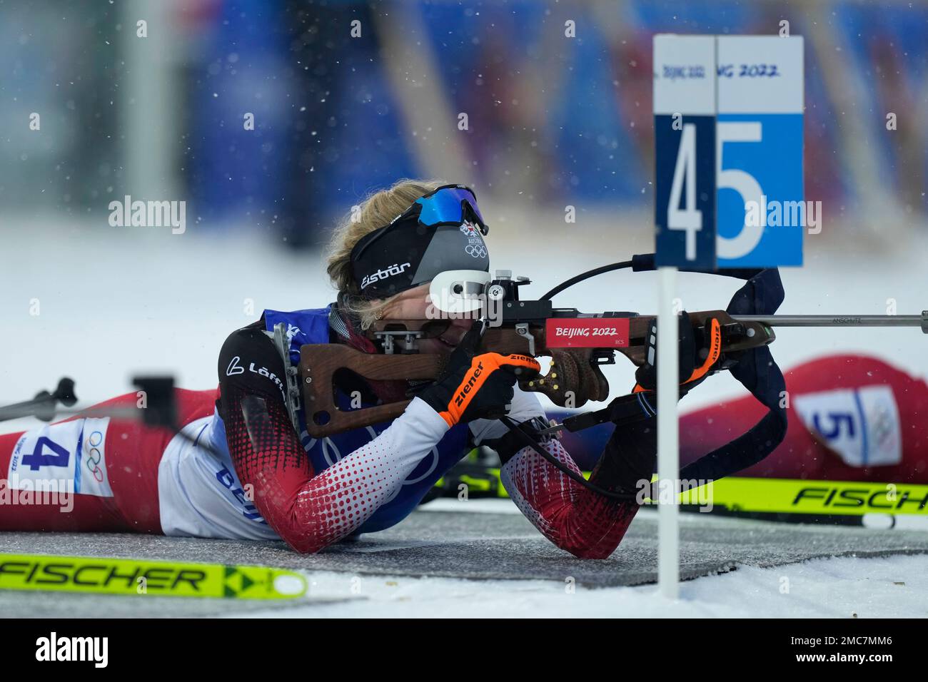 Lisa Theresa Hauser of Austria shoots during the women's 10-kilometer ...