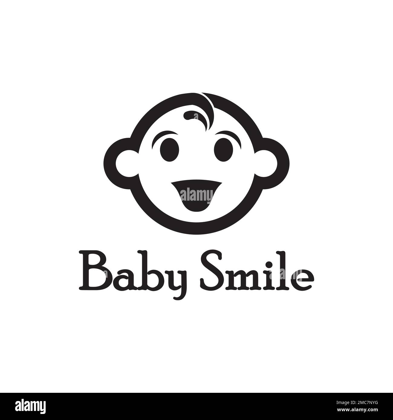 Cute Happy Baby Face Smile Logo Template Stock Vector Image & Art - Alamy