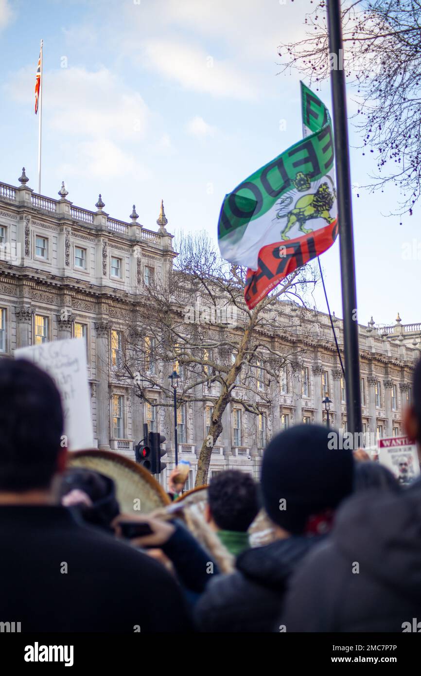 London, UK - 21st Jan 2023: After the execution of Alireza Akbari, an ...