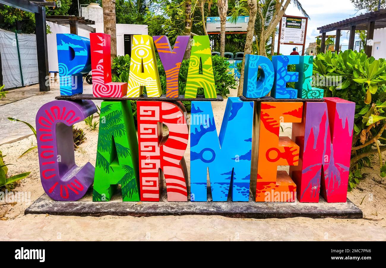 Playa del Carmen Quintana Roo Mexico 01. June 2021 Colorful Playa del ...