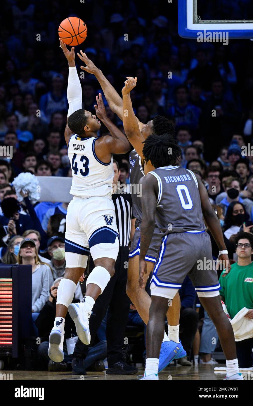 Villanova's Eric Dixon (43) in action during an NCAA college basketball ...