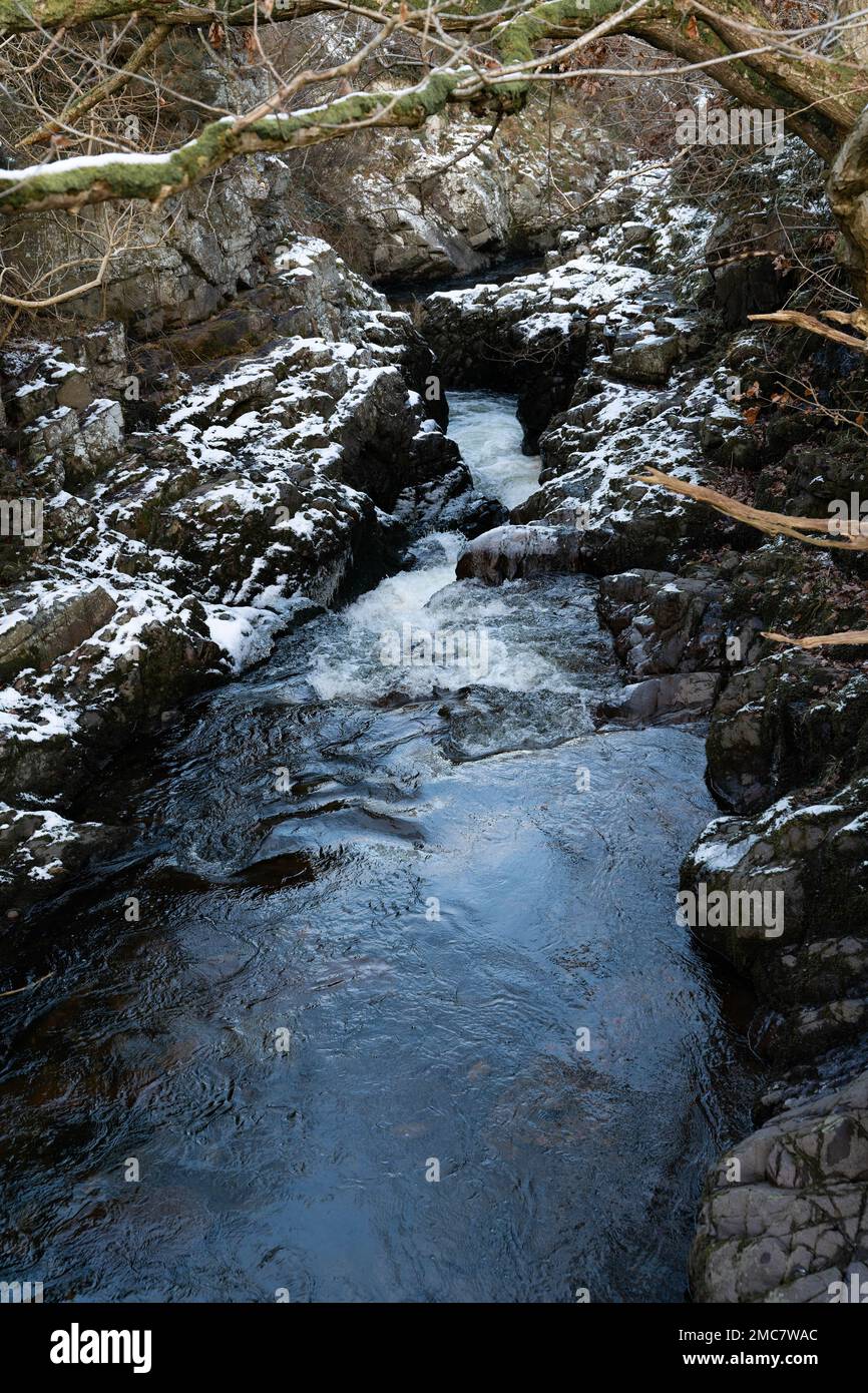 A stream in winter in the cheviot hills, Northumberland, UK Stock Photo ...