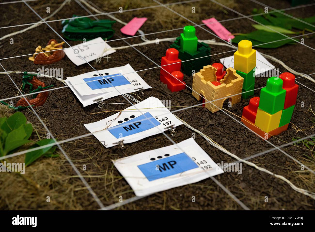 A terrain model is set up inside the tactical operations center of the ...