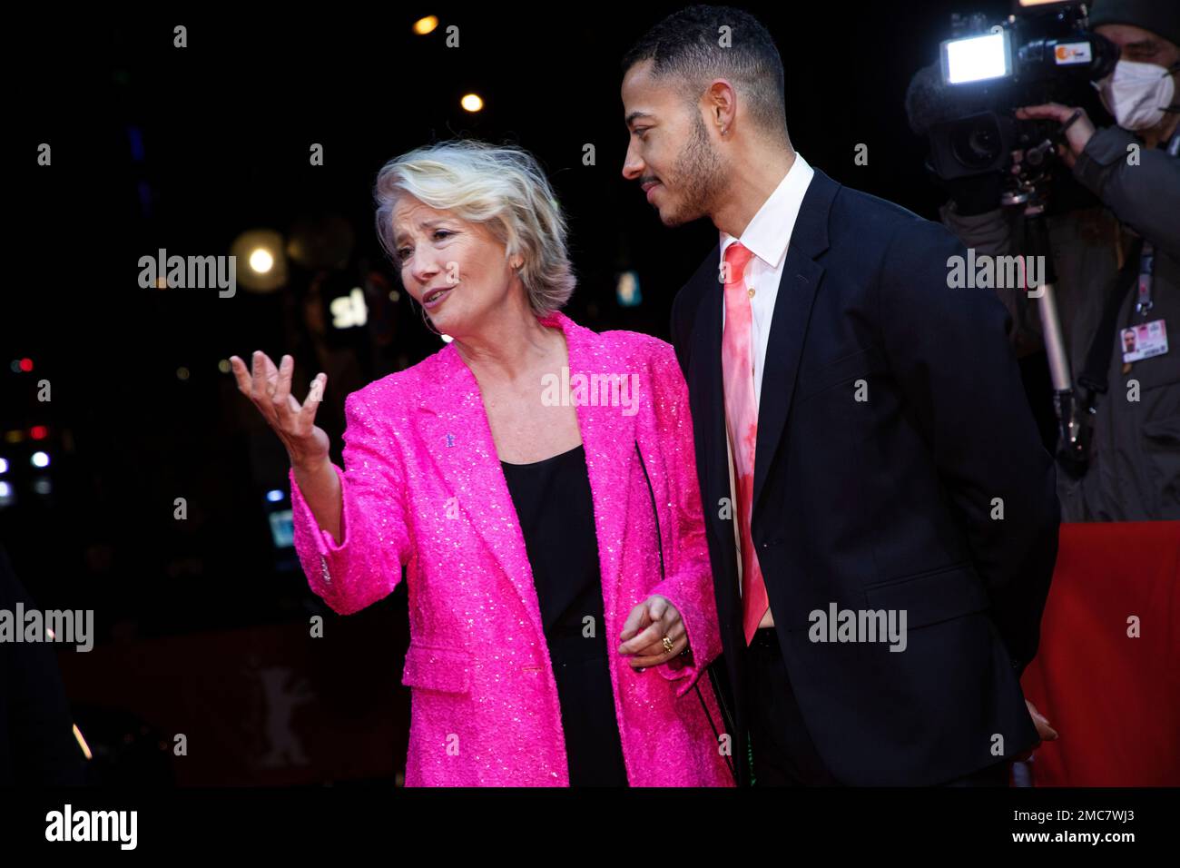 Emma Thompson, left, and Daryl McCormack pose for photographers upon ...