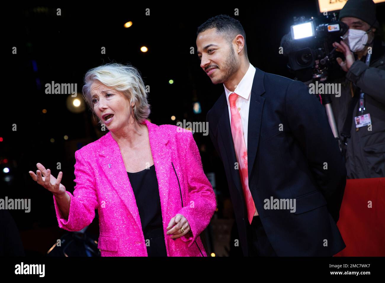 Emma Thompson, left, and Daryl McCormack pose for photographers upon ...
