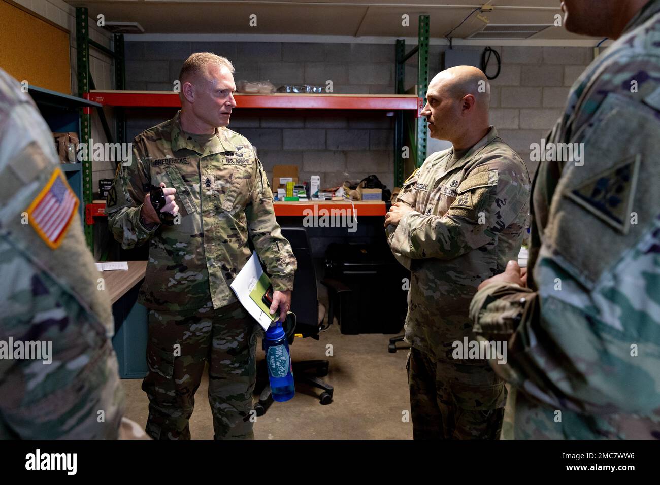 U.S. Army Command Sgt. Maj. Arthur Fredericks, left, Command Sergeant ...