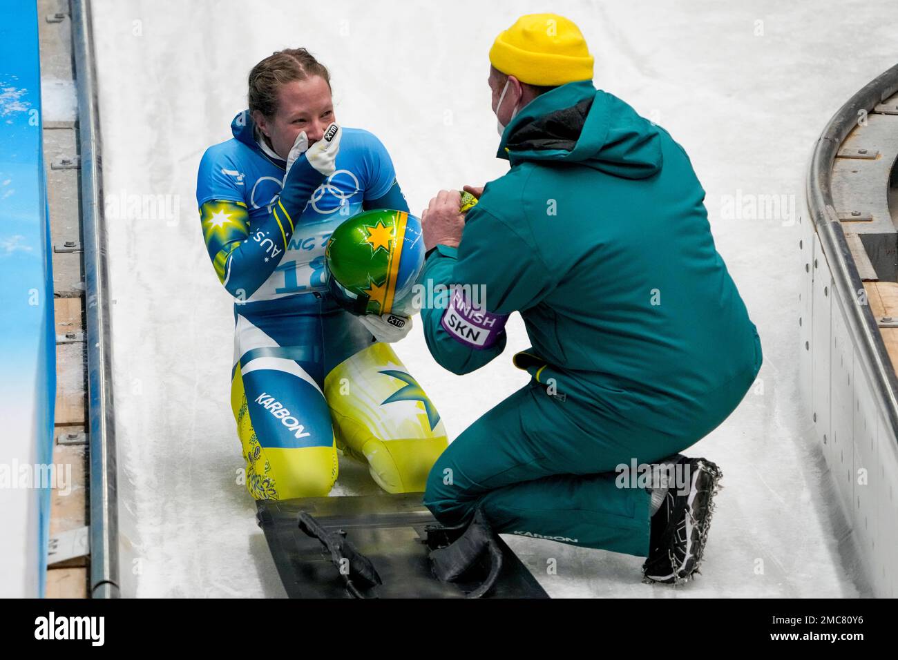Jaclyn Narracott, of Australia, celebrate winning the silver medal in ...