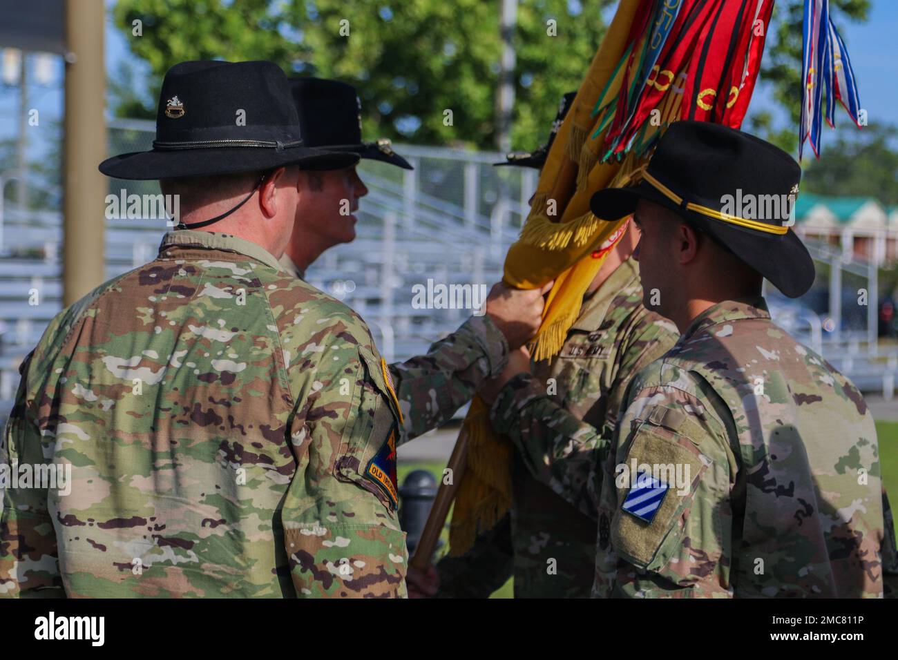 Lt. Col. James E. Perkins, center right, incoming commander of the ...