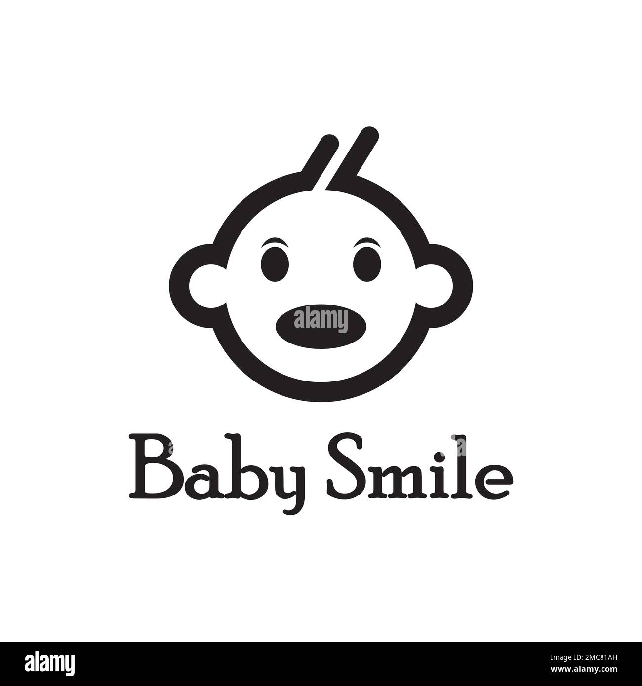 Cute Happy Baby Face Smile Logo Template Stock Vector Image & Art - Alamy