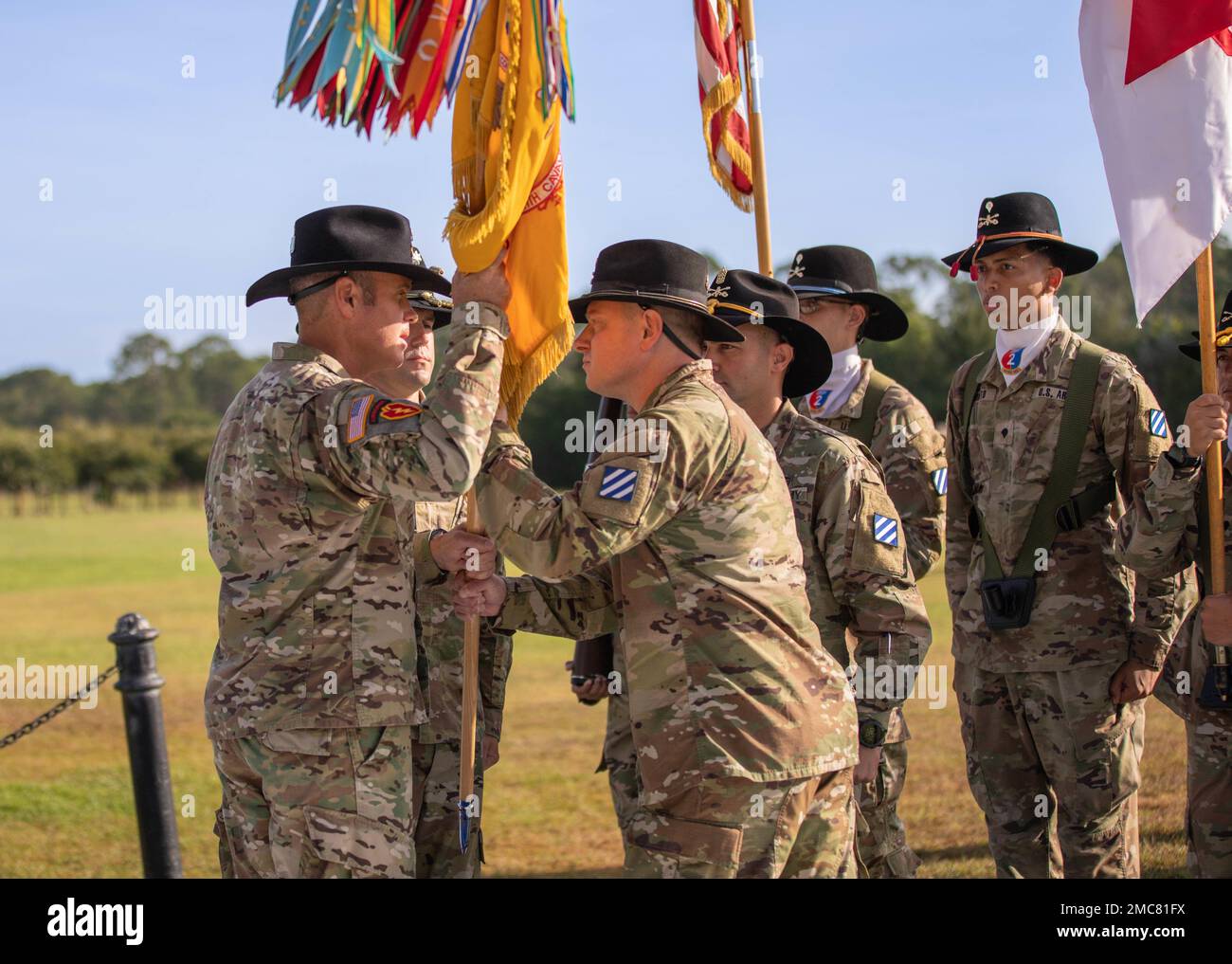 After two years in command, Lt. Col. Thomas E. Lamb, center right, the ...