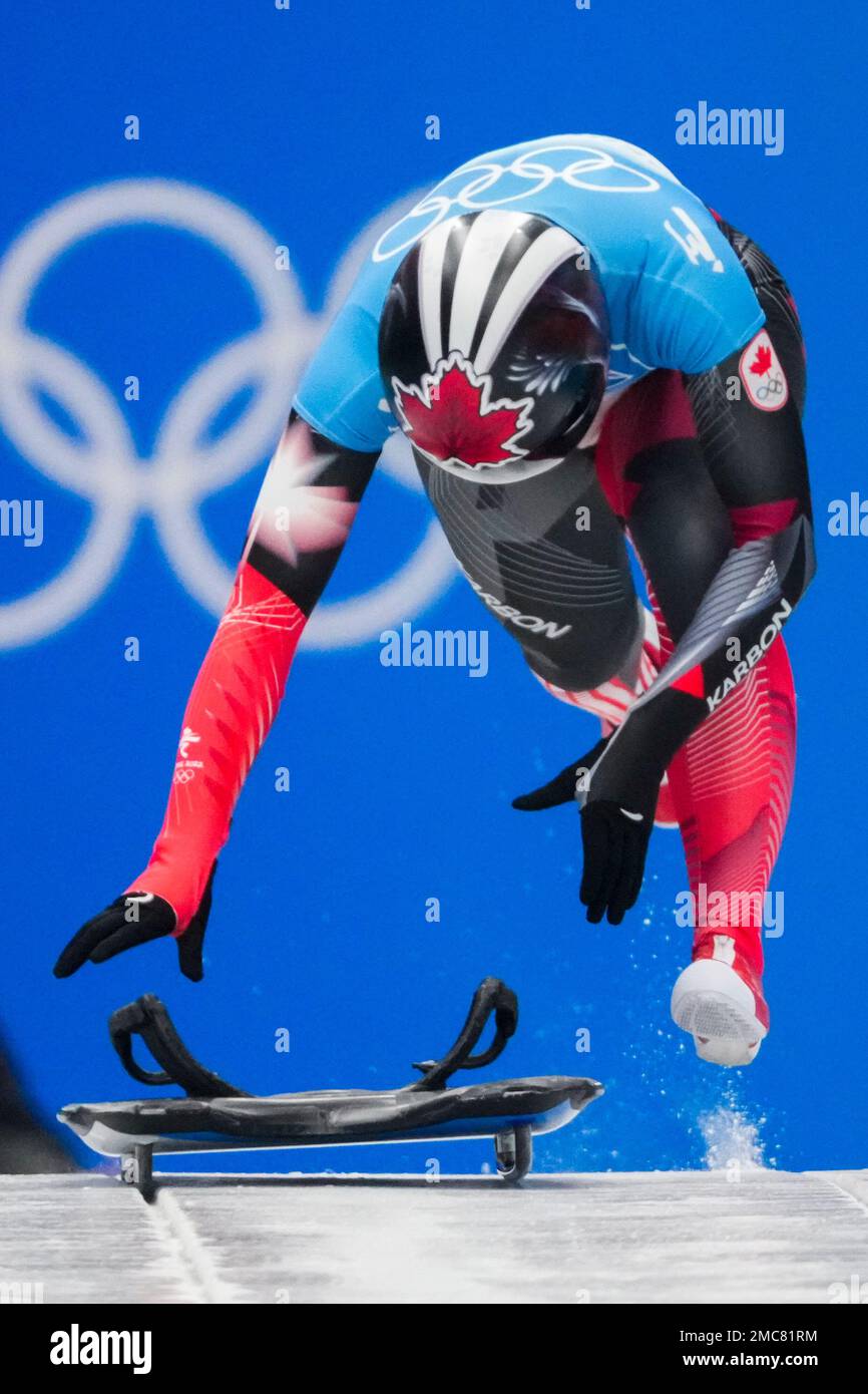 Jane Channell, of Canada, slides during the women's skeleton run 3 at ...