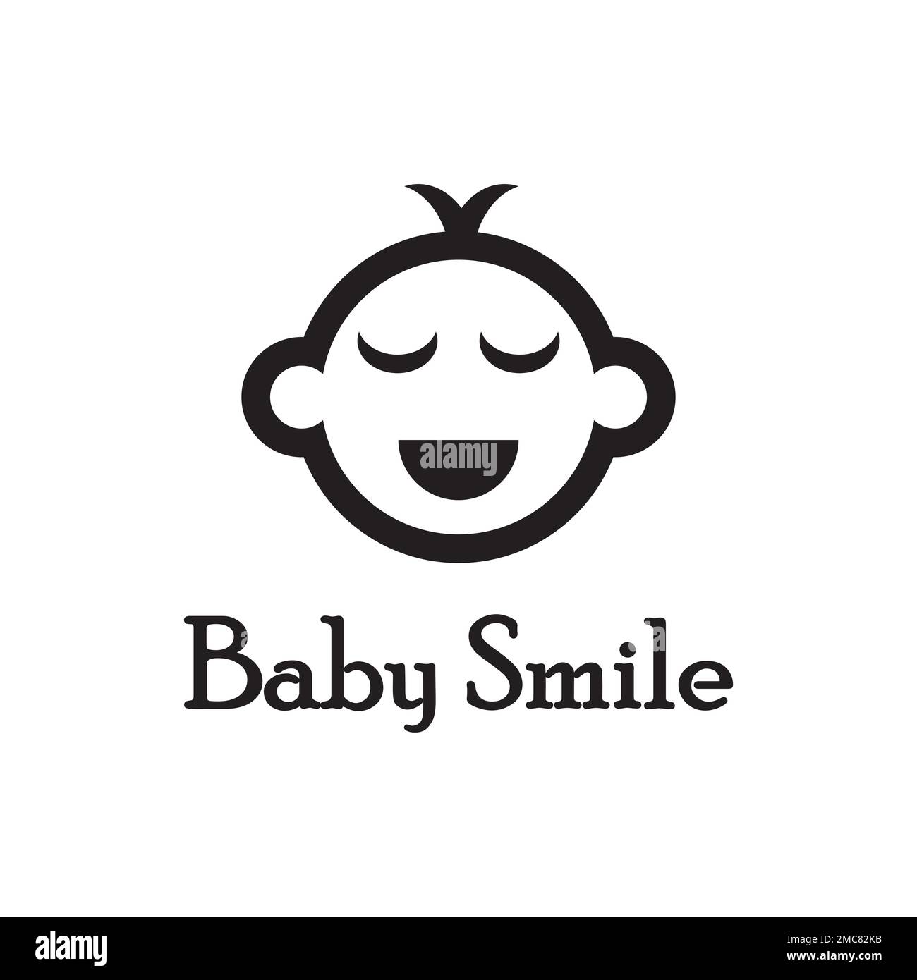 Cute Happy Baby Face Smile Logo Template Stock Vector Image & Art - Alamy