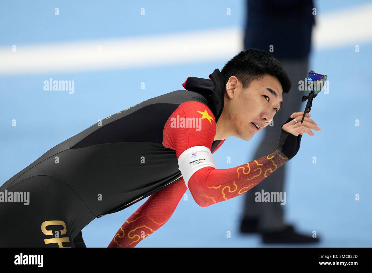 Gao Tingyu of China reacts after setting an Olympic record during the ...