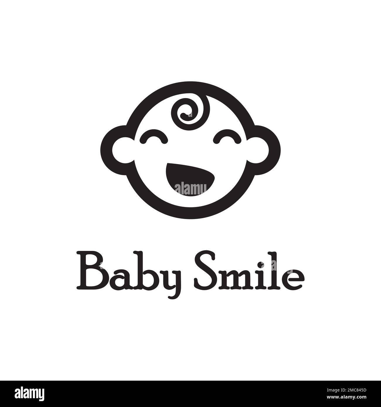 Cute Happy Baby Face Smile Logo Template Stock Vector Image & Art - Alamy