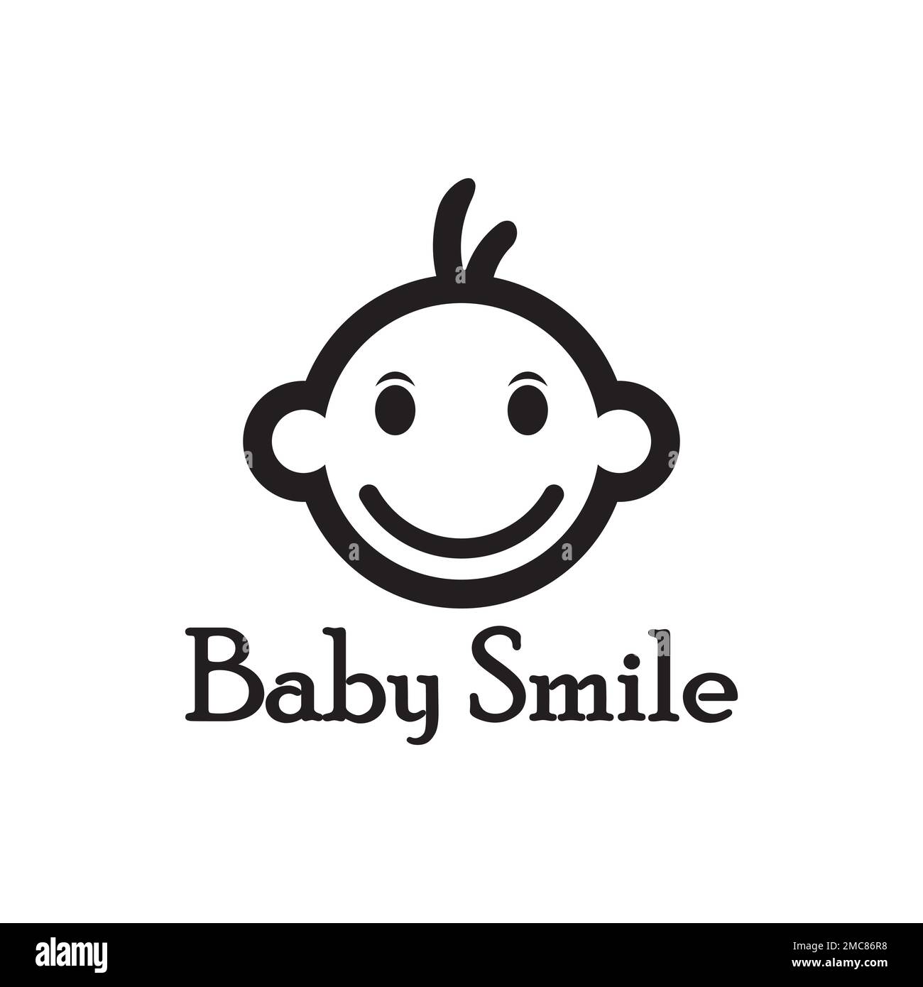 Cute Happy Baby Face Smile Logo Template Stock Vector Image & Art - Alamy
