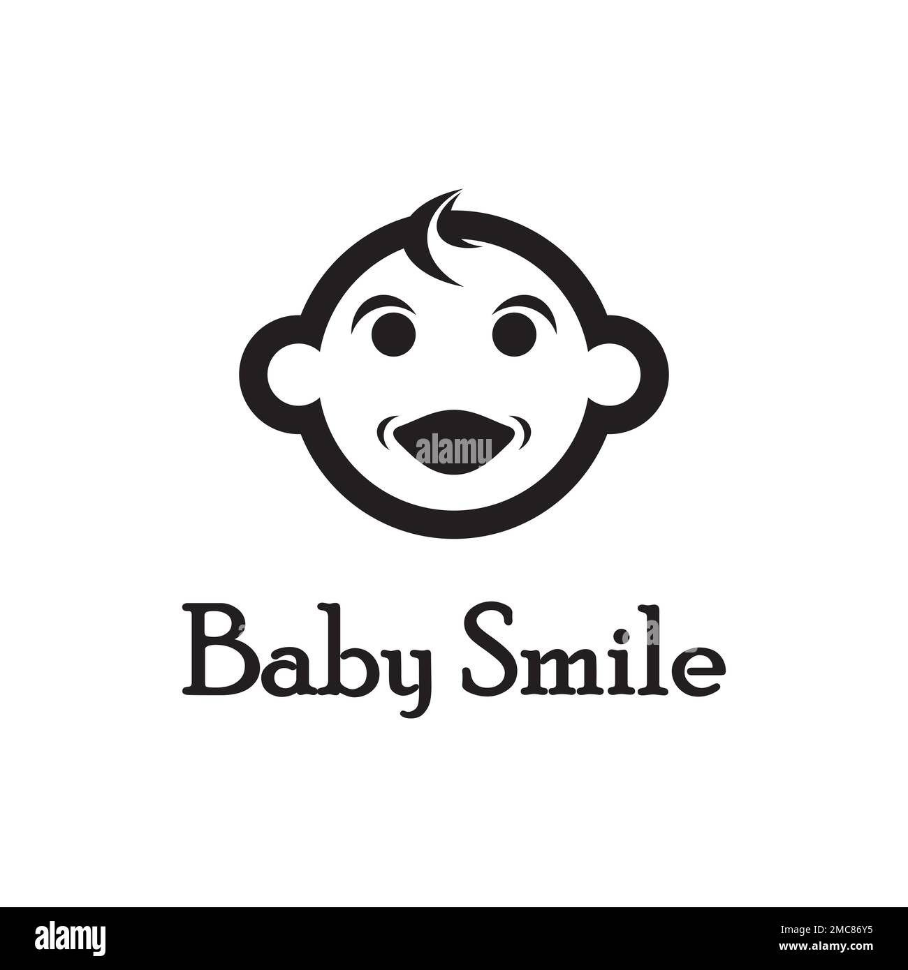 Cute Happy Baby Face Smile Logo Template Stock Vector Image & Art - Alamy