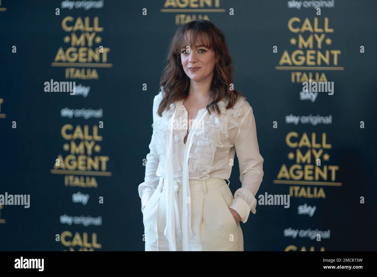 Actress Sara Lazzaro attends ''Call my Agent'' photocall at the Space ...