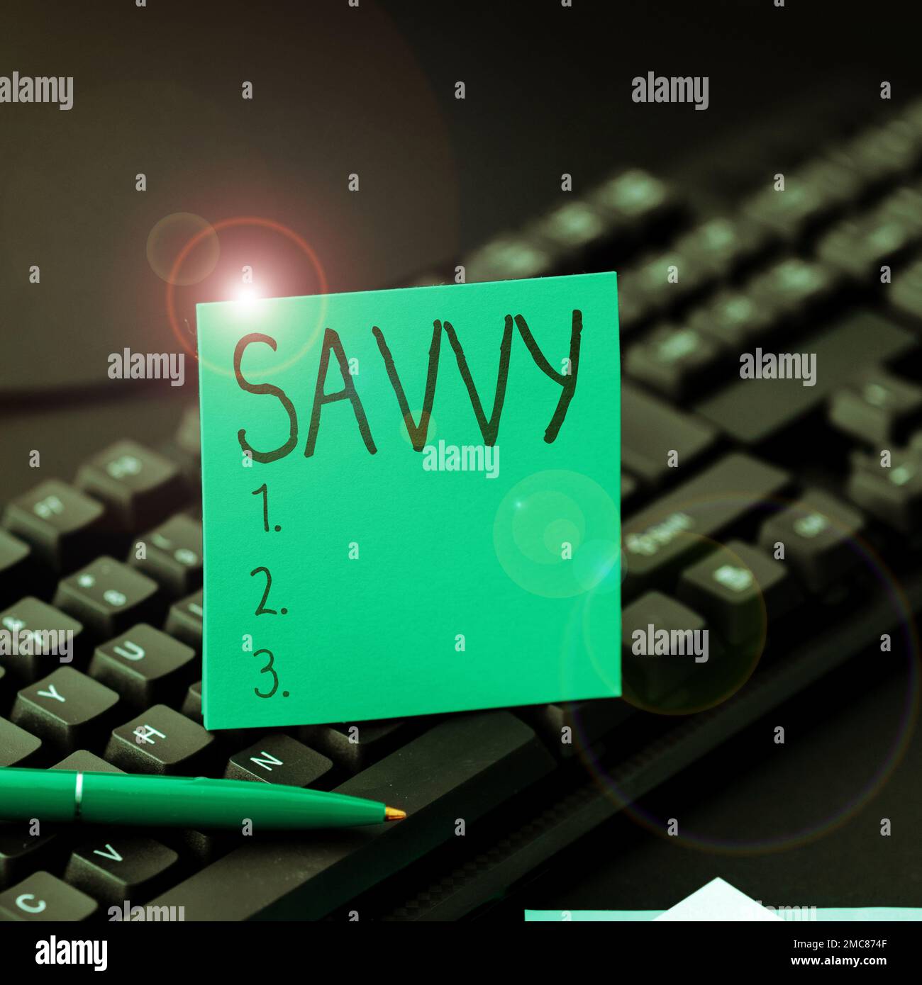 Hand writing sign Savvy. Business approach having perception ...